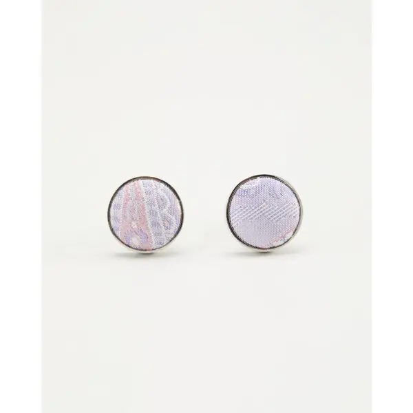 KNOTTERY & CO Paisley Silk Cufflinks - Lavender