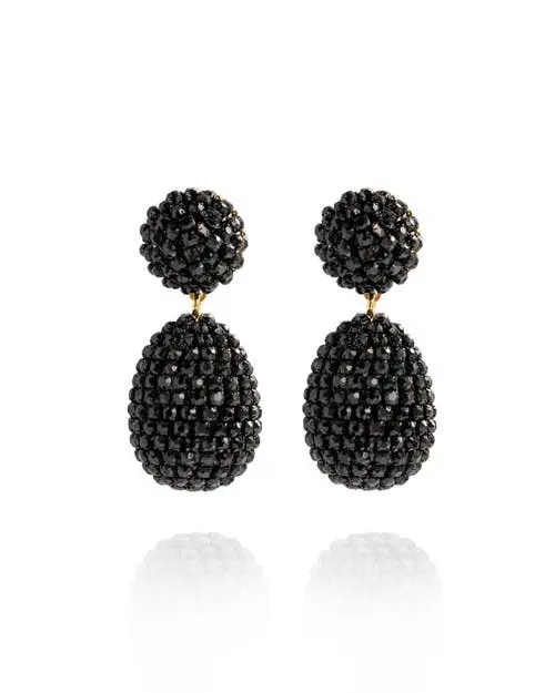 SAULE LABEL Clio Dangle Earrings - Black Dusk