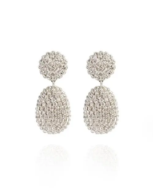 SAULE LABEL Clio Dangle Earrings - Silver Sheer