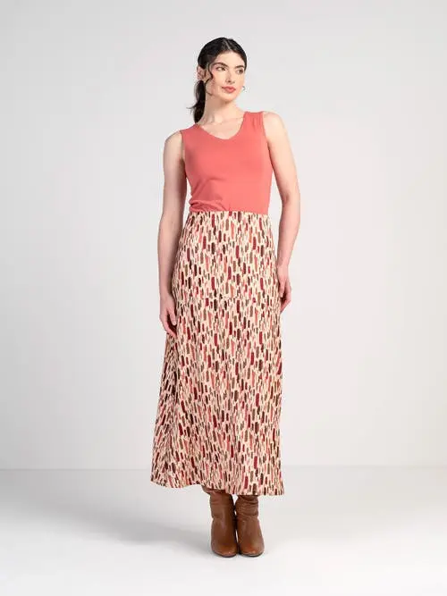 KETTLEWELL High Waisted Printed Maxi Skirt - Autumn Dash