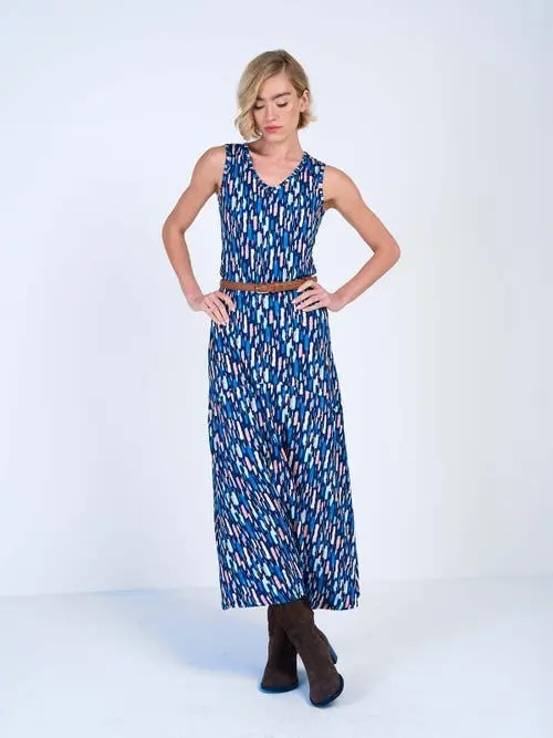 KETTLEWELL High Waisted Printed Maxi Skirt - Spring Dash