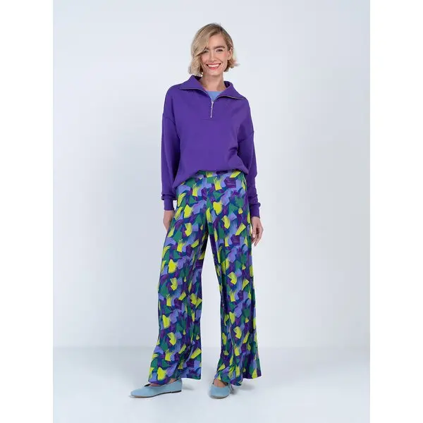 KETTLEWELL Geo Printed Palazzo Trousers - Spring Geo