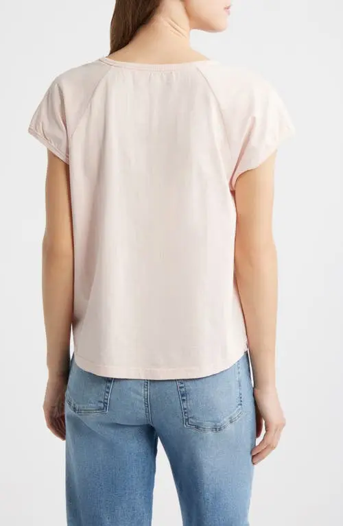 CITY BLUES Crochet Detail Graphic T-shirt - Pink