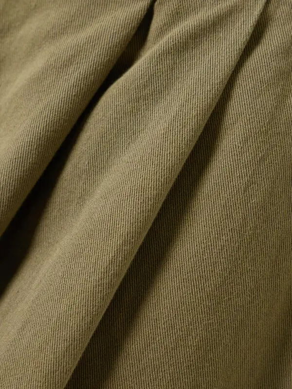 JAMIE HALLER Pleated Cotton-twill Knee Length Shorts