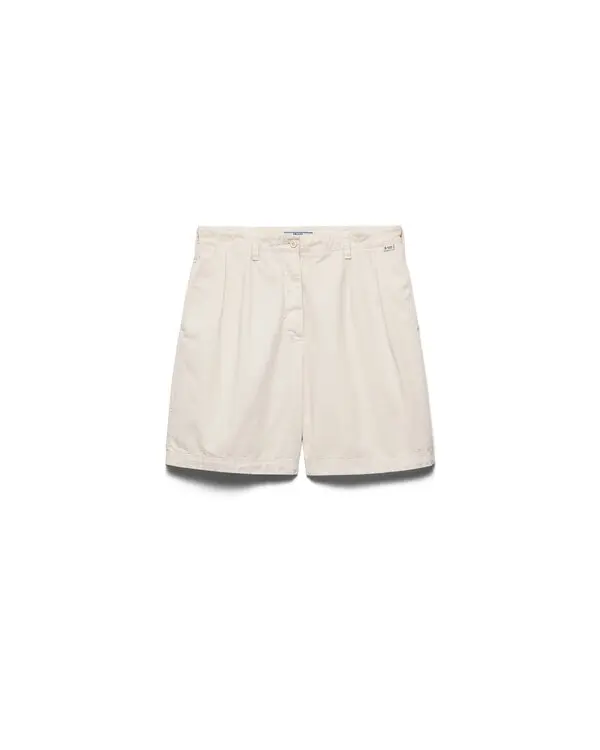 Prada Gabardine Bermuda Shorts - Natural