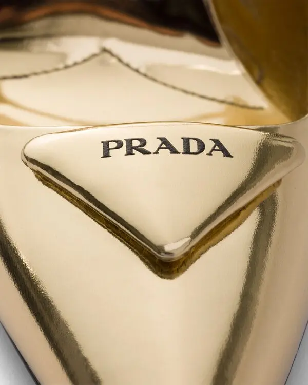 Prada Metallic Leather Slingback Pumps