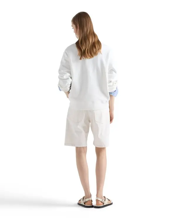 Prada Crew-neck Cotton Sweatshirt