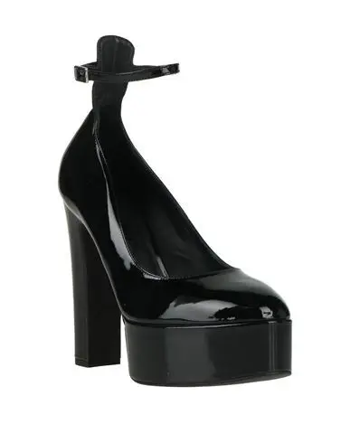 Pinko Patent Leather Platform Pumps With Ankle Strap