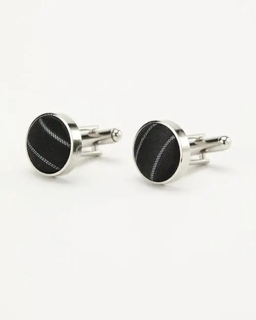 KNOTTERY & CO Pinstripe Silk Cufflinks