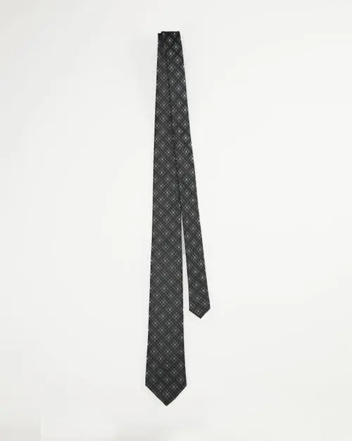 KNOTTERY & CO Houndstooth Mosaic Silk Jacquard Neck Tie