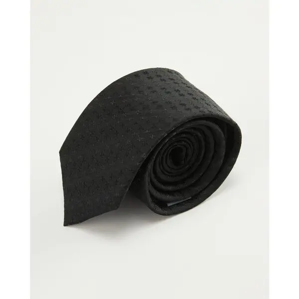 KNOTTERY & CO Silk Jacquard Neck Tie - Black