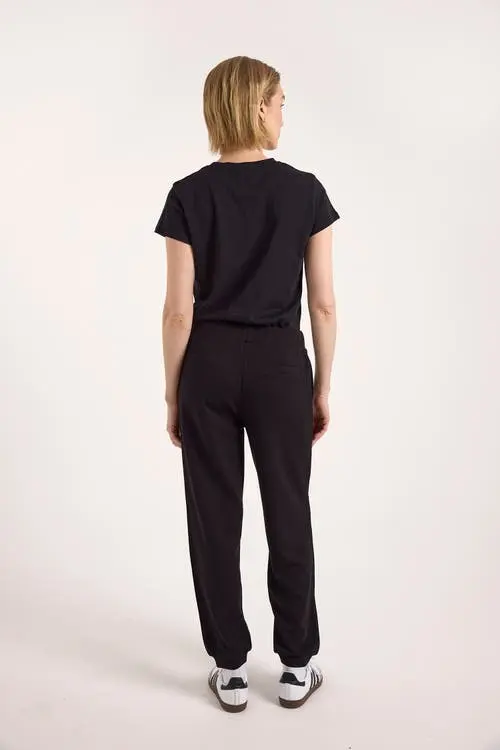 BRODIE CASHMERE Piping Detail Cuffed Jogger - Black