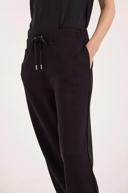 BRODIE CASHMERE Piping Detail Cuffed Jogger - Black