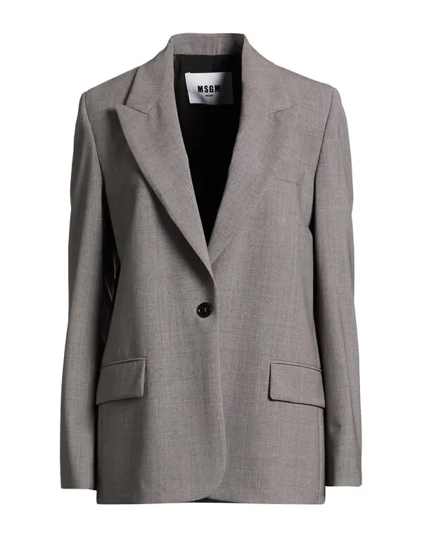 MSGM Single-breasted Blazer In Virgin Wool