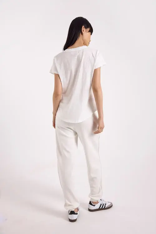 BRODIE CASHMERE Relaxed Fit Cotton Crew Neck T-shirt - White