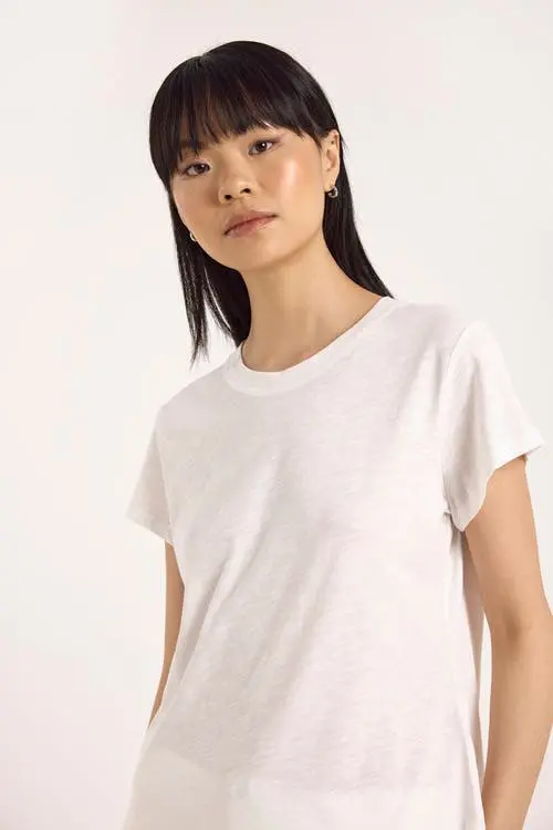 BRODIE CASHMERE Relaxed Fit Cotton Crew Neck T-shirt - White