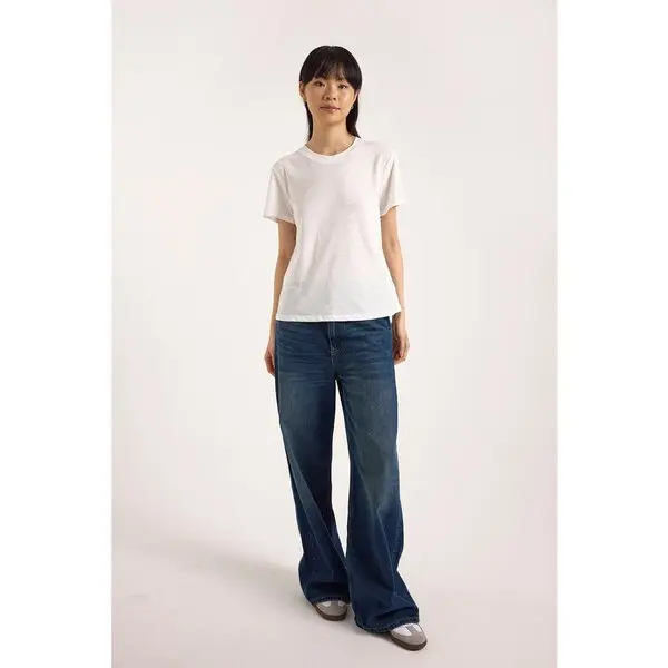 BRODIE CASHMERE Boxy Crew Neck T-shirt - White