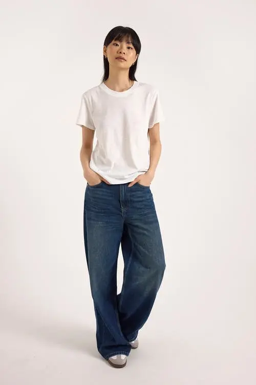 BRODIE CASHMERE Boxy Crew Neck T-shirt - White
