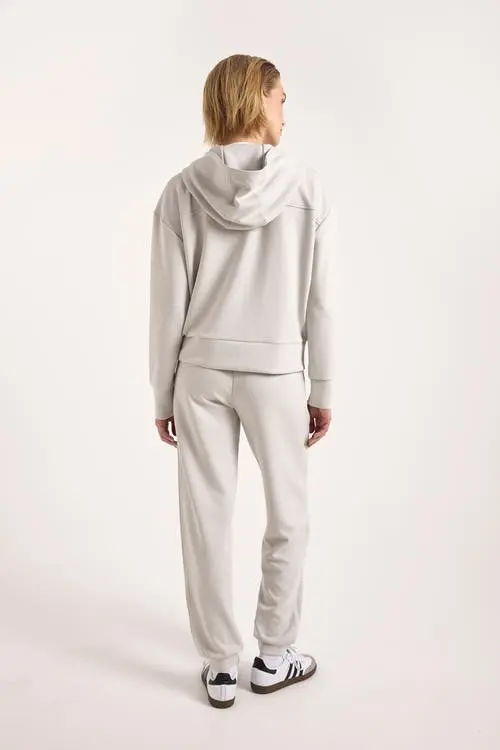 BRODIE CASHMERE Patch Pocket Jersey Full Zip Hoodie - Antarctcia