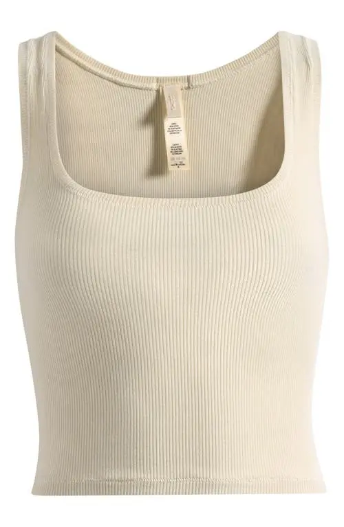 SKIMS Crop Stretch Cotton Rib Tank - Bone