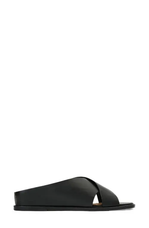 Aquatalia Potenza Slide Sandal - Black Leather