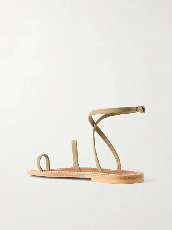 K.JACQUES St. Tropez Loki Nubuck Thong Sandals - Green