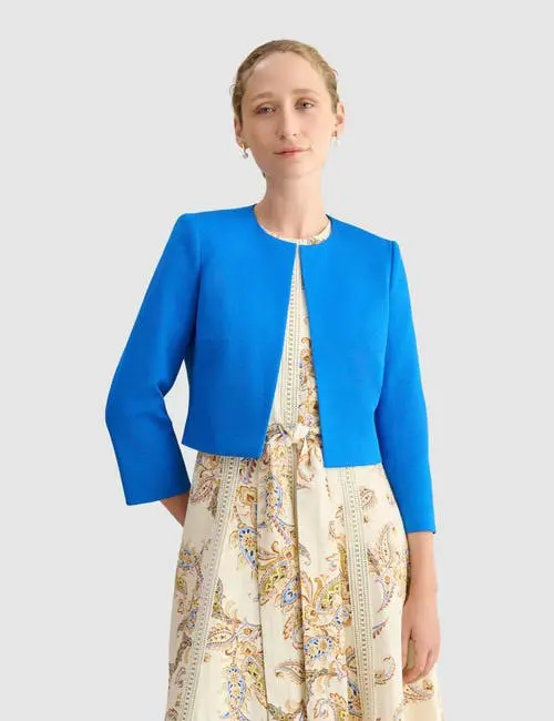HOBBS LONDON Elize Cropped Jacket - Azure Blue