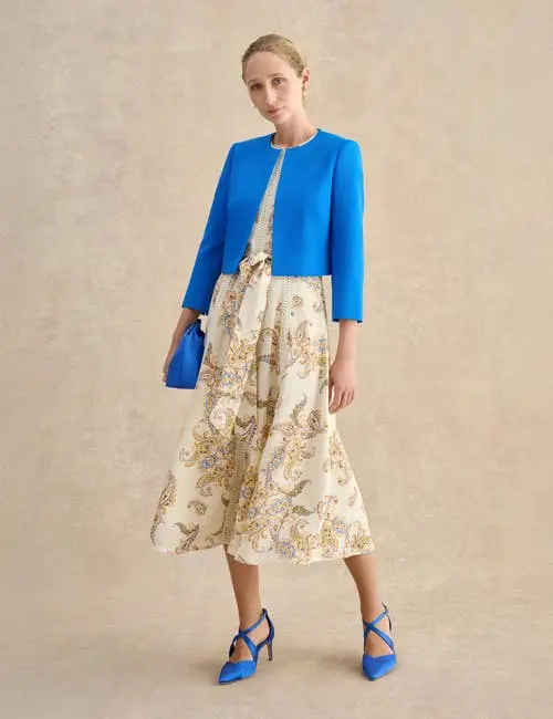 HOBBS LONDON Elize Cropped Jacket - Azure Blue