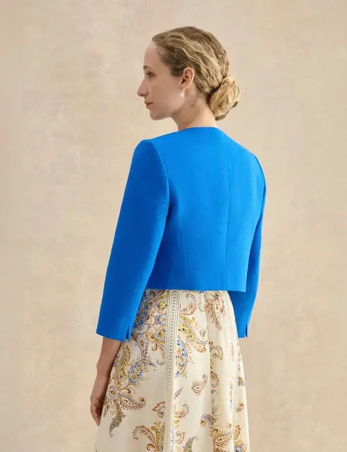 HOBBS LONDON Elize Cropped Jacket - Azure Blue