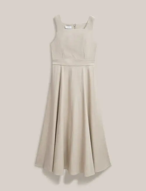 HOBBS LONDON Trinity Linen Midi Dress