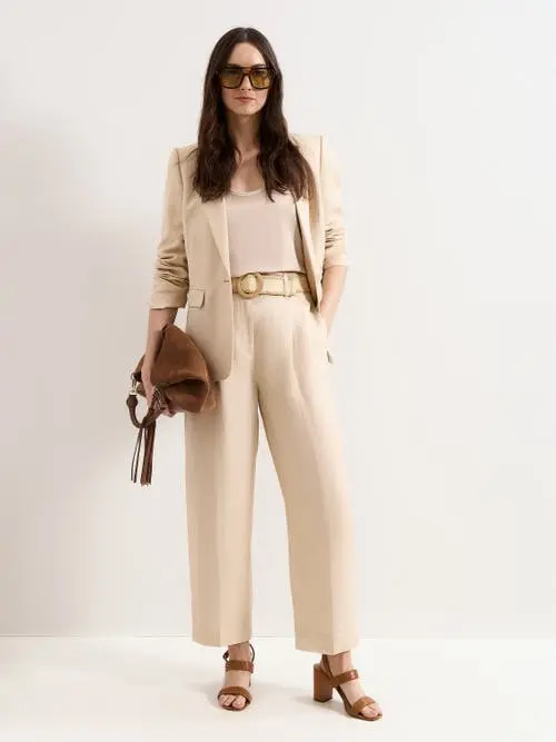 PHASE EIGHT Elena Linen Blend Single Breasted Blazer