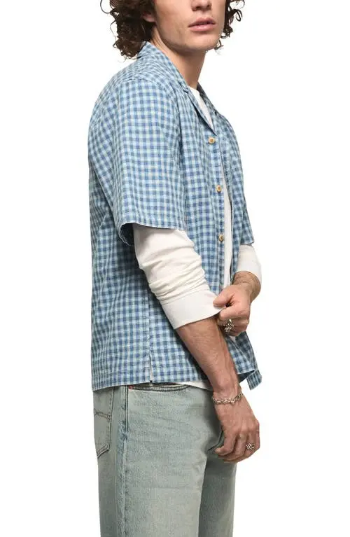 Lucky Brand Faded Check Camp Shirt