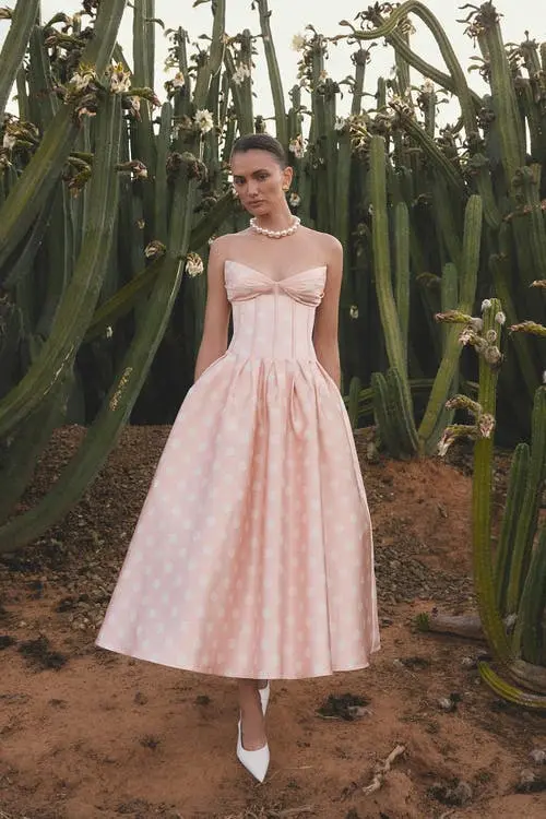 ATOIR Pepper Midi Dress - Pink/white