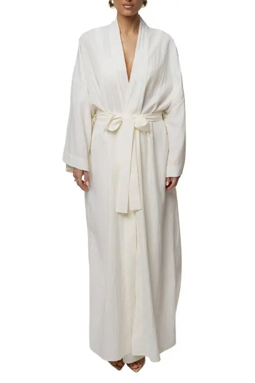 JLUXLABEL Maxi Duster With Belt - Ivory
