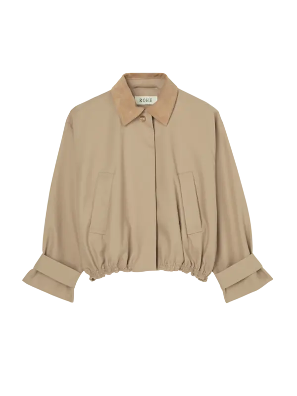 RÓHE Suede Collar Blouson Jacket - Sand