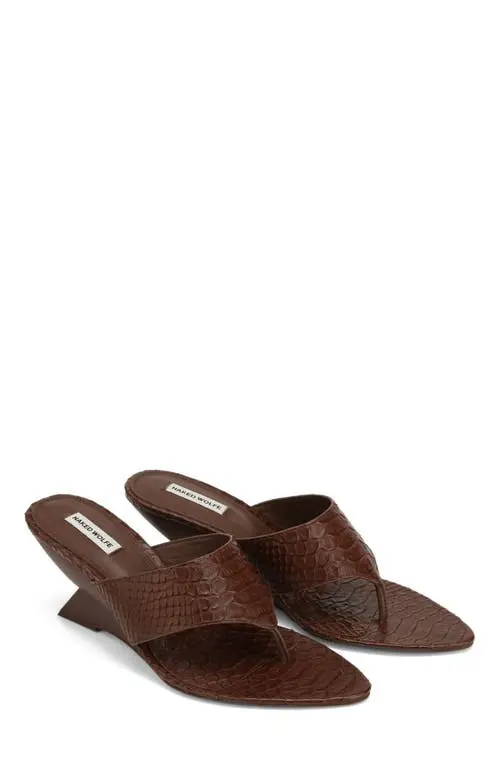 NAKED WOLFE Stampede Wedge Sandals - Brown