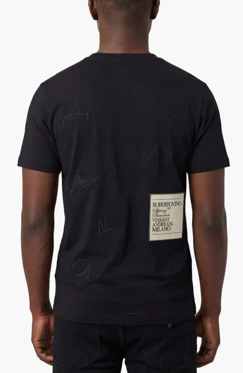 ROBERTO VINO Signature Slim Fit Tee - Black