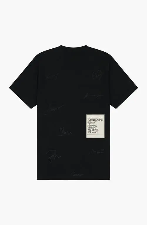 ROBERTO VINO Signature Slim Fit Tee - Black