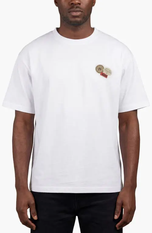 ROBERTO VINO Patches Oversize Cotton Tee - White