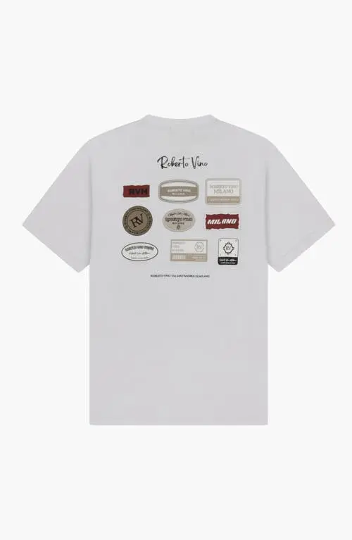 ROBERTO VINO Patches Oversize Cotton Tee - White