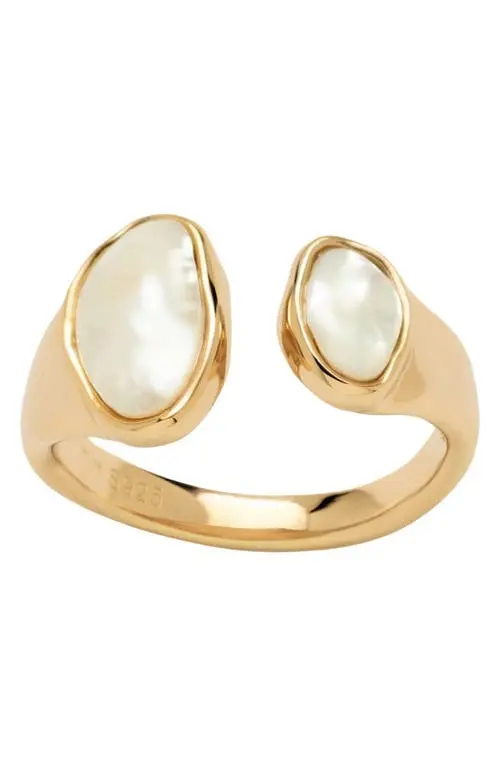 MADE BY MARY Baroque Pearl Statement Vermeil Ring - Gold Vermeil