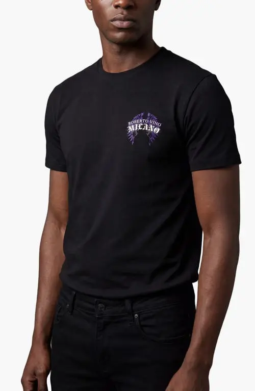 ROBERTO VINO Chasing The Sun Slim Fit Tee - Black