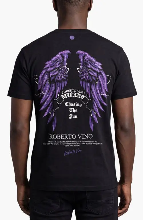 ROBERTO VINO Chasing The Sun Slim Fit Tee - Black