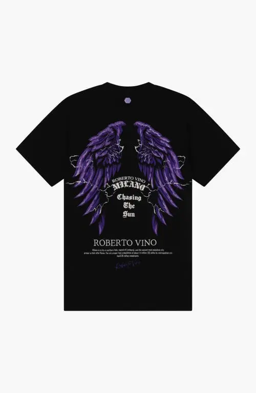 ROBERTO VINO Chasing The Sun Slim Fit Tee - Black