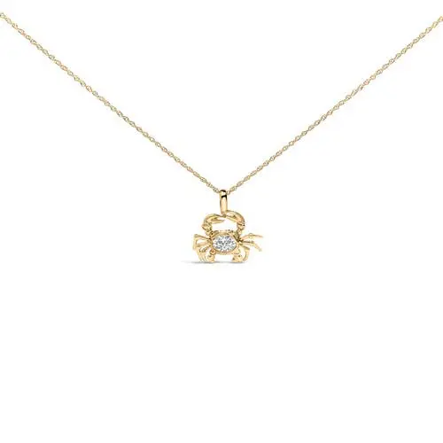 HAUS OF BRILLIANCE 14k Gold 0.20 Cttw Lab Grown Diamond Crab Pendant Necklace - Yellow Gold
