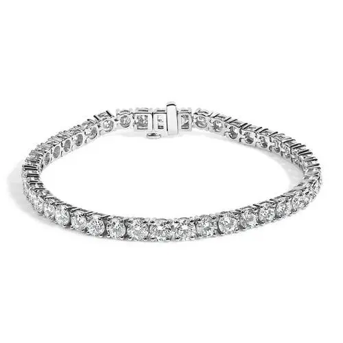 HAUS OF BRILLIANCE Igi Certified 14k Gold 11.0 Cttw Lab Grown Diamond Tennis Bracelet - White Gold