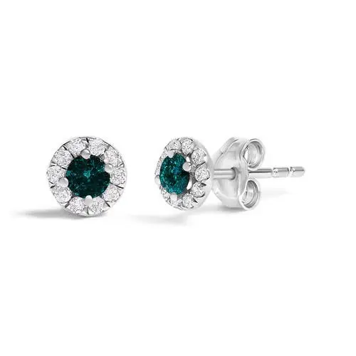 HAUS OF BRILLIANCE 1/3 Cttw Diamond Halo Stud Earrings - Silver