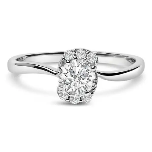 HAUS OF BRILLIANCE Sterling 1/2 Cttw Lab Grown Diamond Floral Cluster Ring - Silver