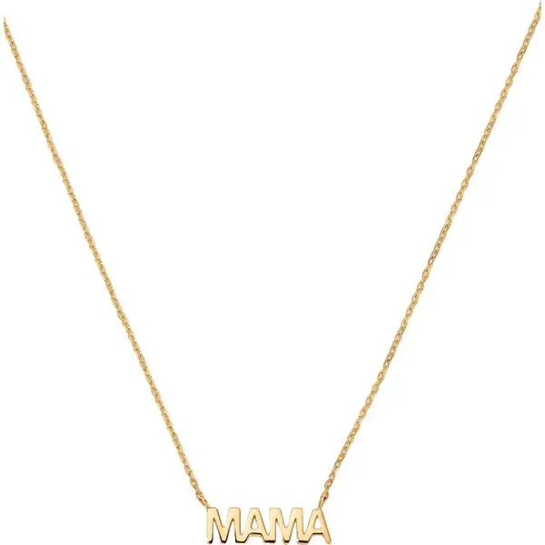 MADE BY MARY Solid Gold Mama Pendant Necklace - 10k Solid Gold