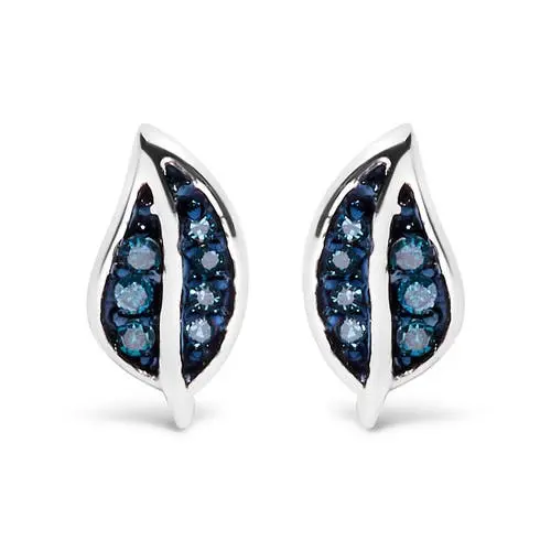 HAUS OF BRILLIANCE Diamond Accent Leaf Stud Earrings